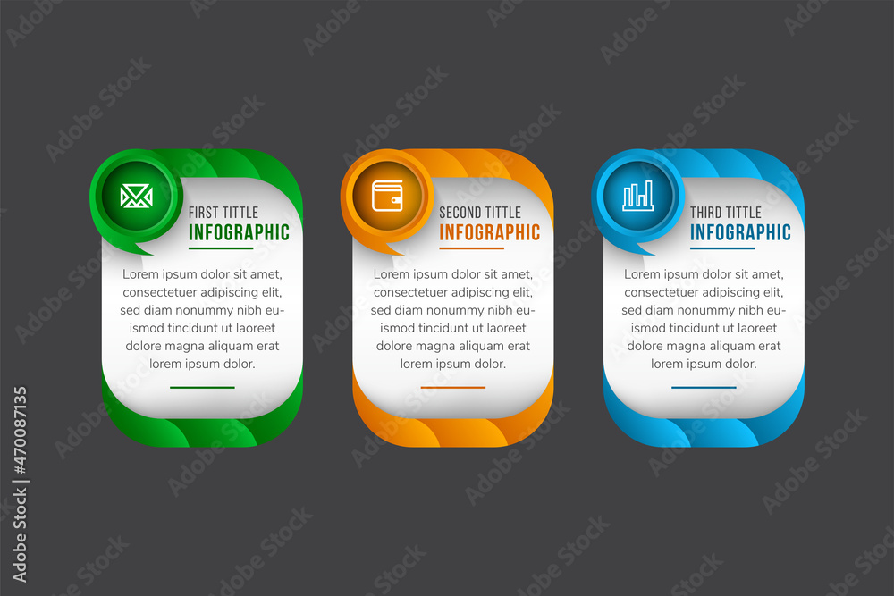 Vector Infographic label design template with icons and 3 options or ...