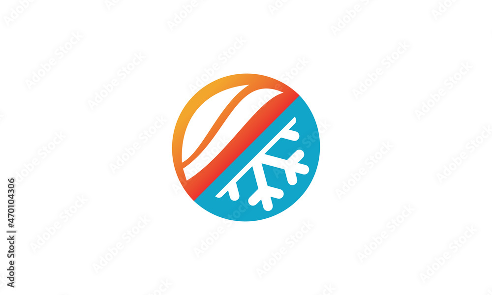 Innovative Heating and Cooling Logo Design Sign Graphic Layout Stock ...