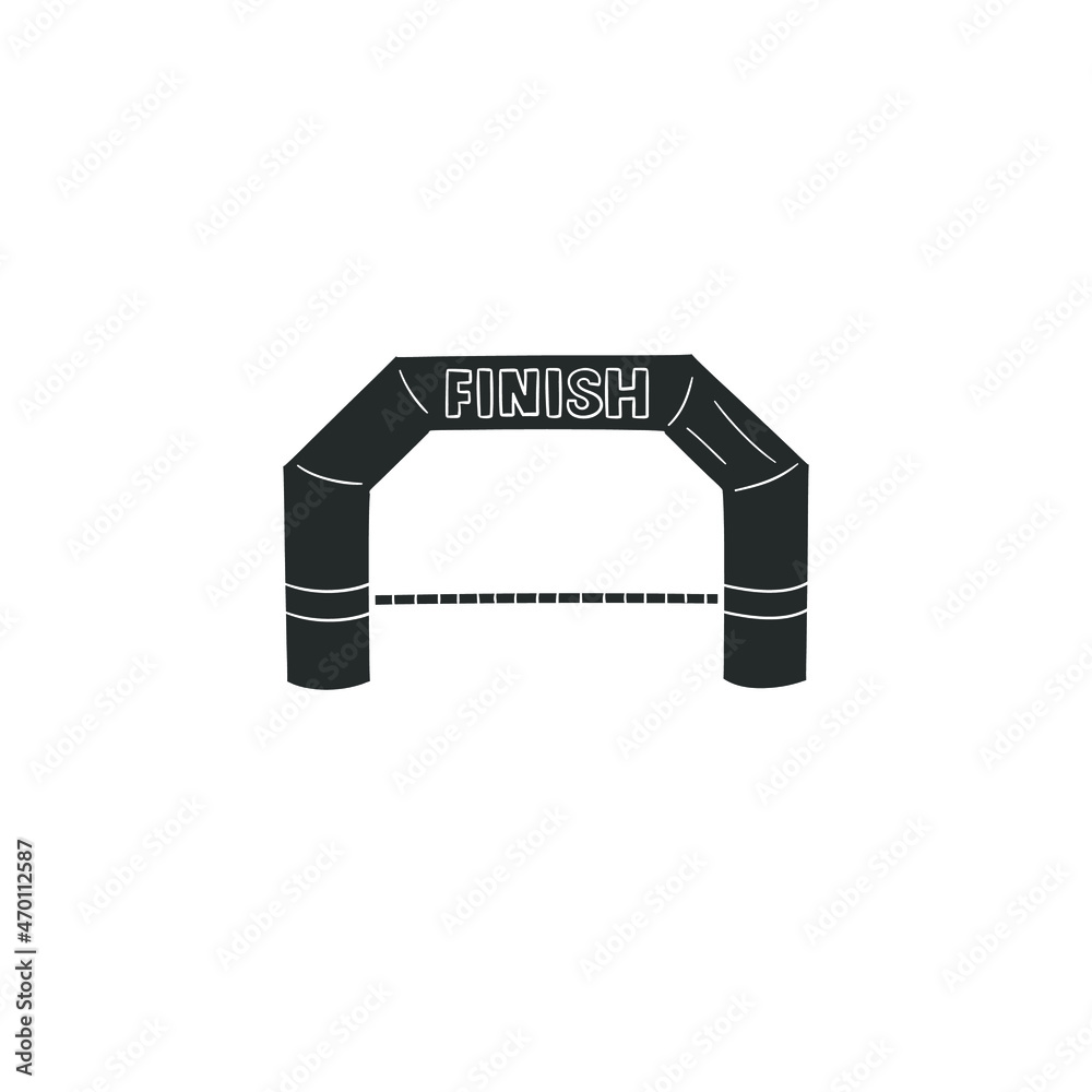 Vetor de Finish Line Icon Silhouette Illustration. Winner Vector ...