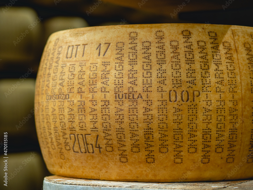 wheels of certified parmesan parmigiano reggiano hard organic cheese ...