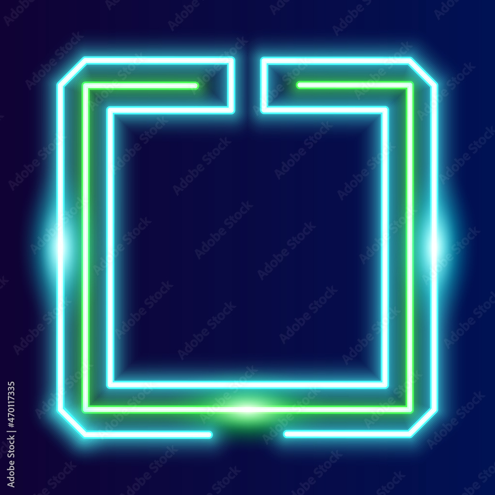Futuristic technology Neon frame border. blue and pink neon glowing ...