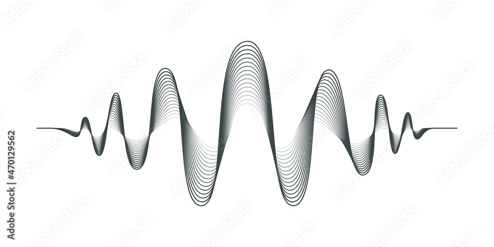 Sound wave graphic symbol. Sign vibrations in form wave isolated on ...