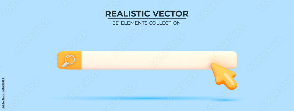 Search bar design element on blue background. Navigation search for ...