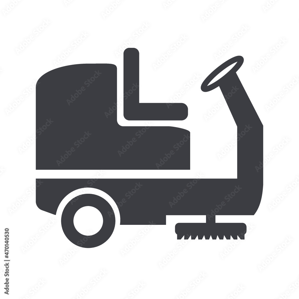 Commercial ride on floor scrubber / sweeper icon - vector Stock Vector ...
