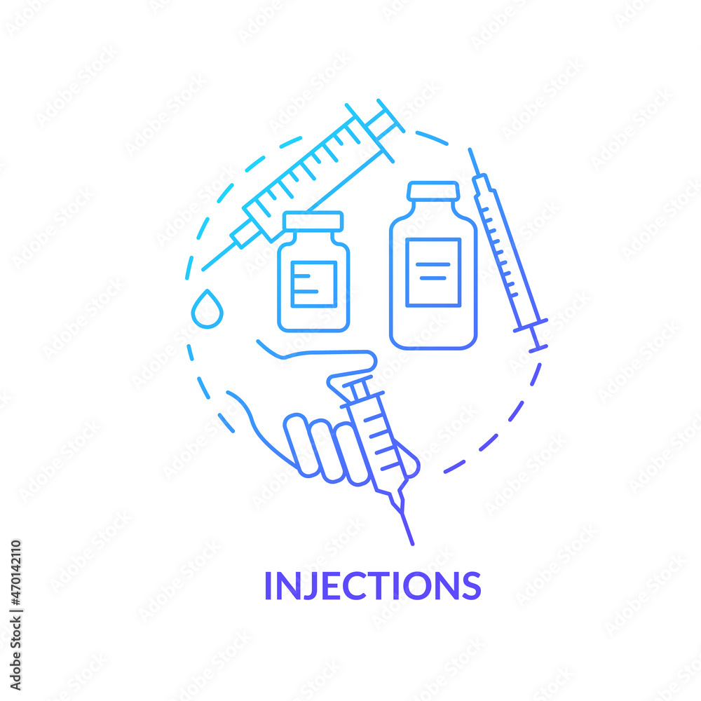 Injections blue gradient concept icon. Arthritis clinic services ...