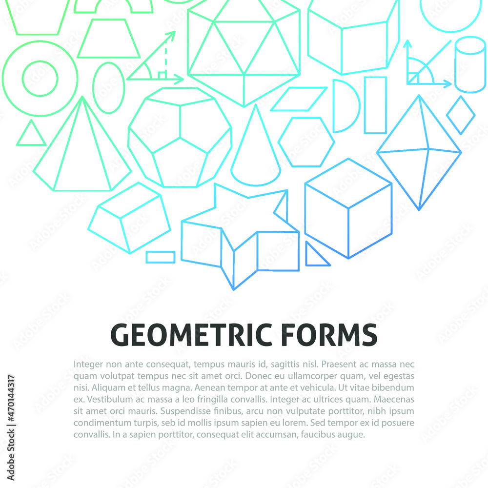 Geometric Forms Line Concept. Vector Illustration of Outline Design ...