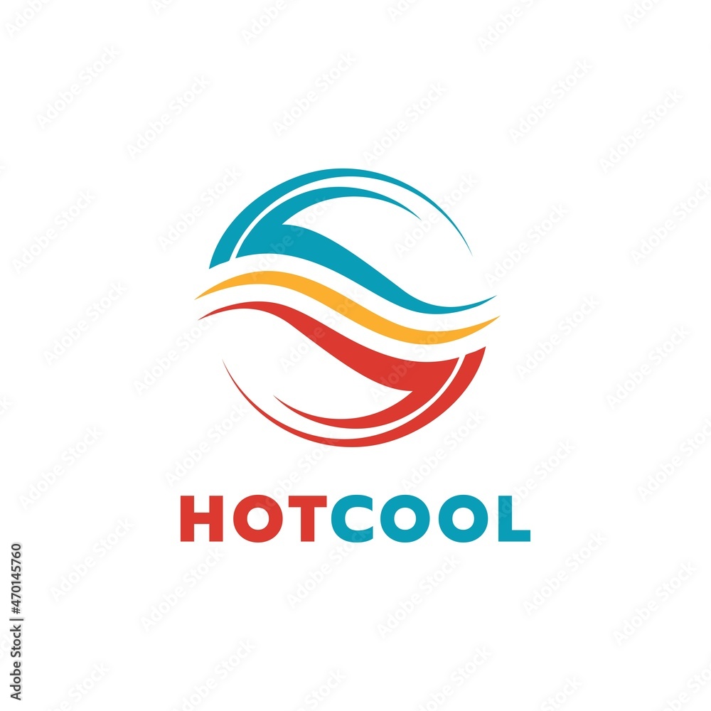 Hot and cool logo design illustration vector template. Air condition ...