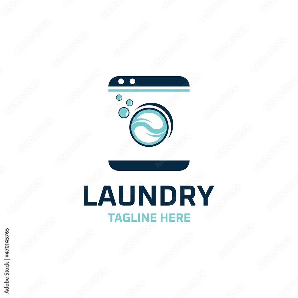 Laundry logo design inspiration vector template Wear wash service ...