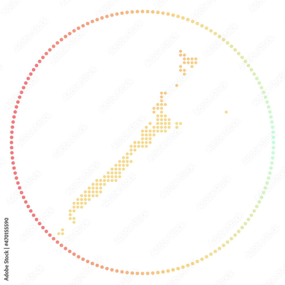 Palawan digital badge. Dotted style map of Palawan in circle. Tech icon ...