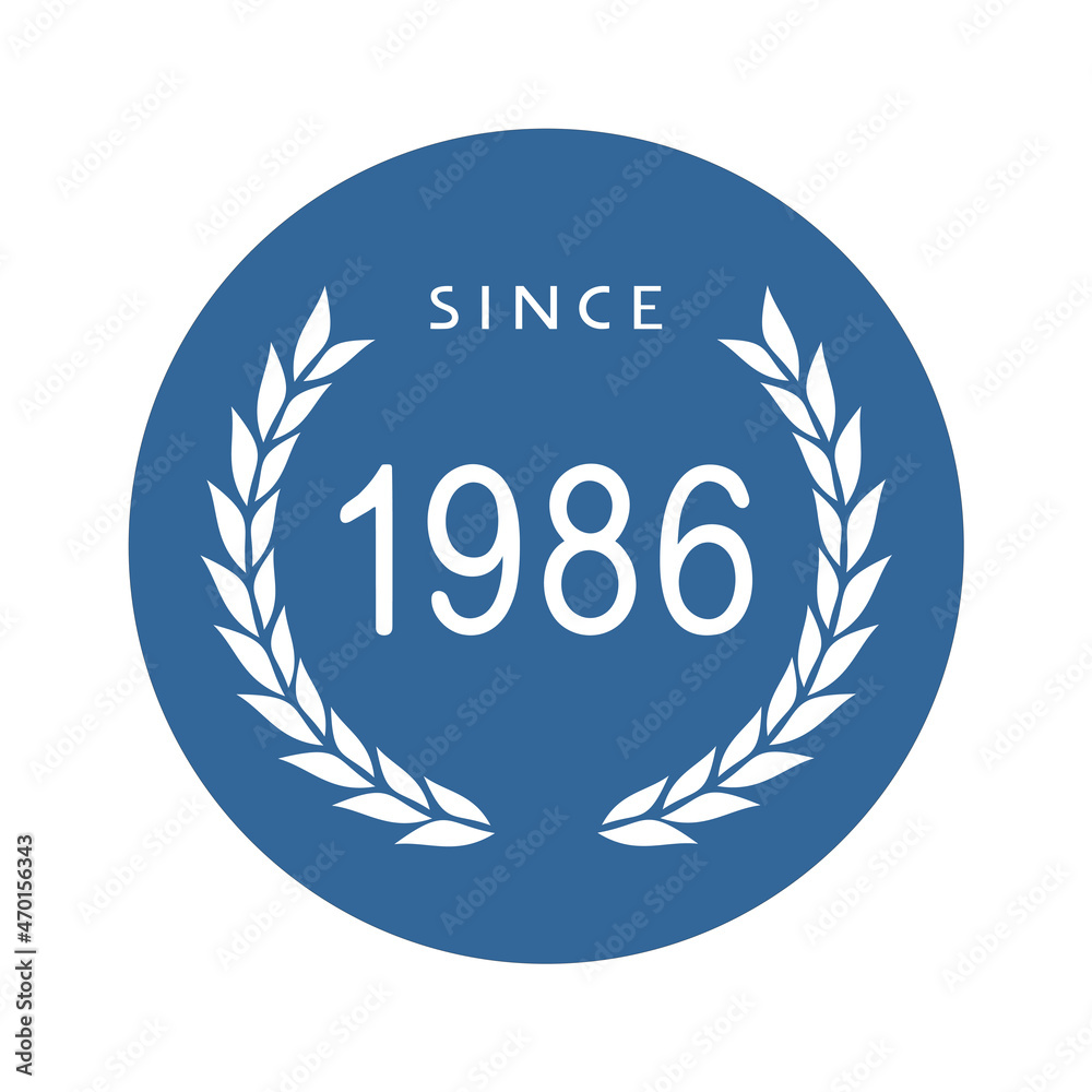 Since 1986 emblem symbol Stock Vector | Adobe Stock