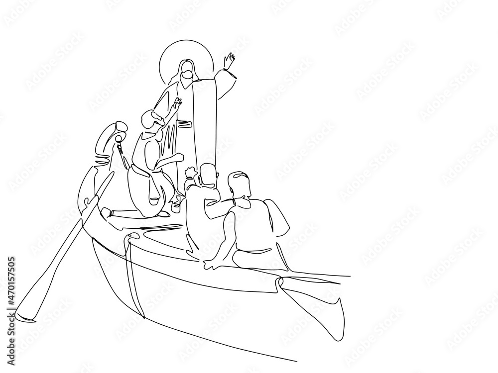 Continuous line drawing of Jesus Christ vector illustration Testament ...
