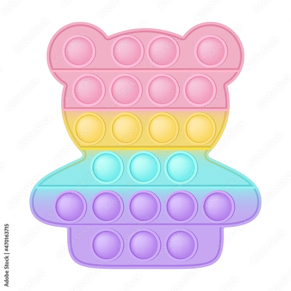 Popit figure bear a fashionable silicon toy for fidgets. Addictive anti ...