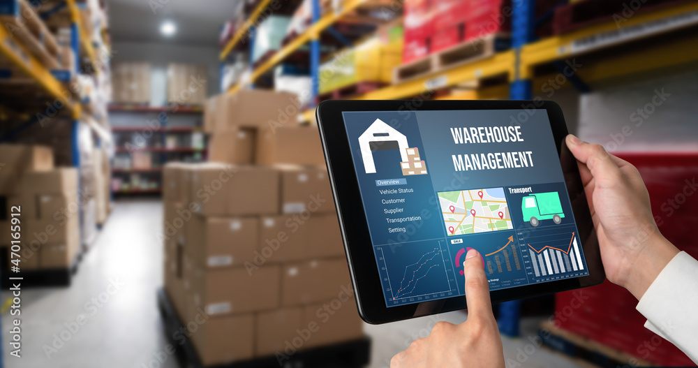 Warehouse management innovative software in computer for real time ...