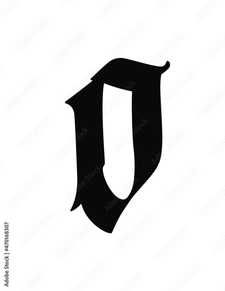Letter o in the Gothic style. Vector. Alphabet. The symbol is isolated ...