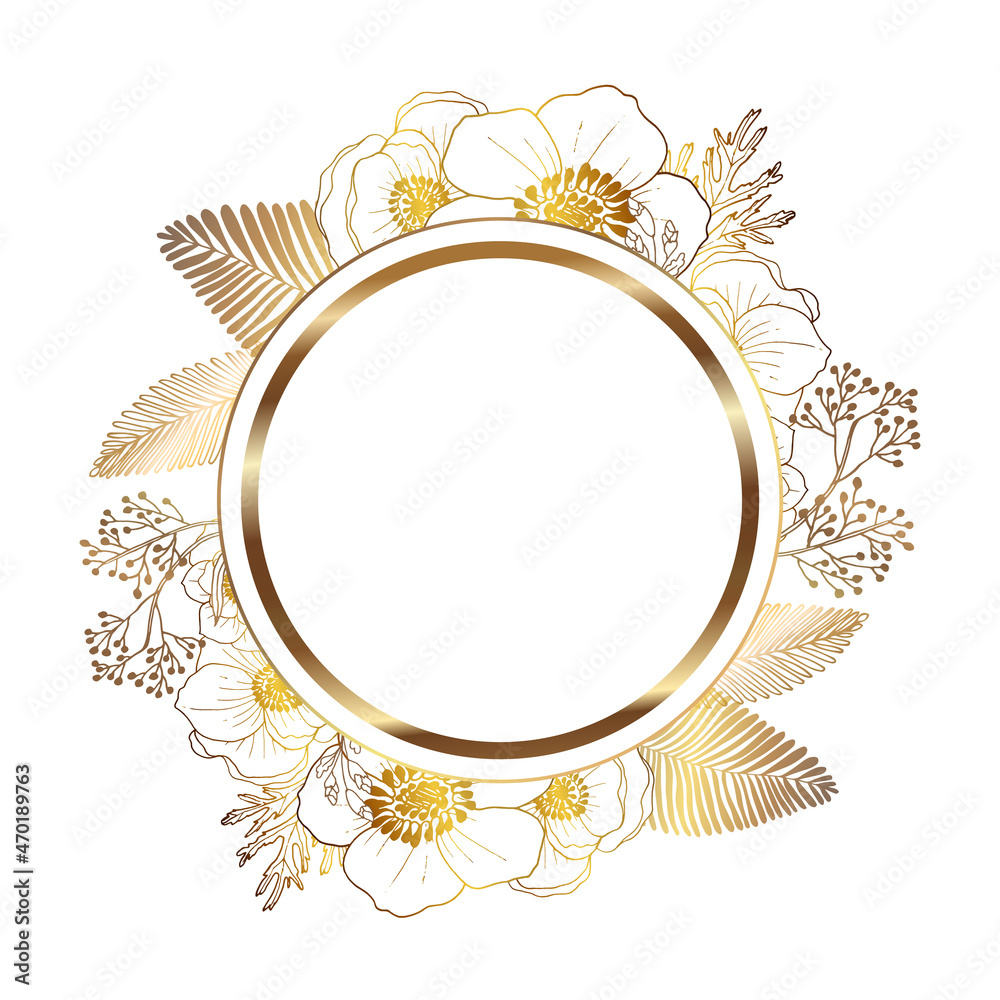Round Gold Frame Png