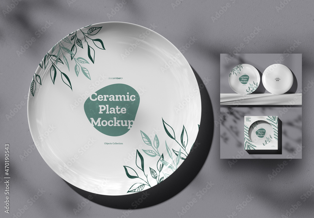 3 Ceramic Plate Mockup Stock Template | Adobe Stock