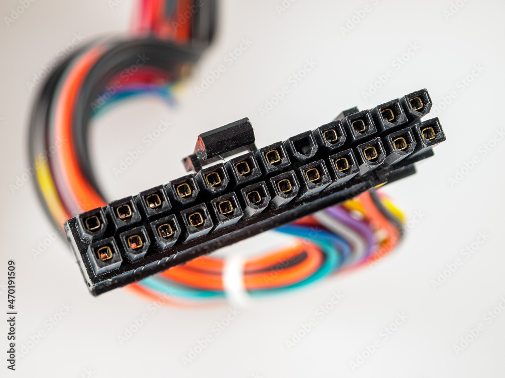 24 pin connector of the electrical power connection cable from the ...