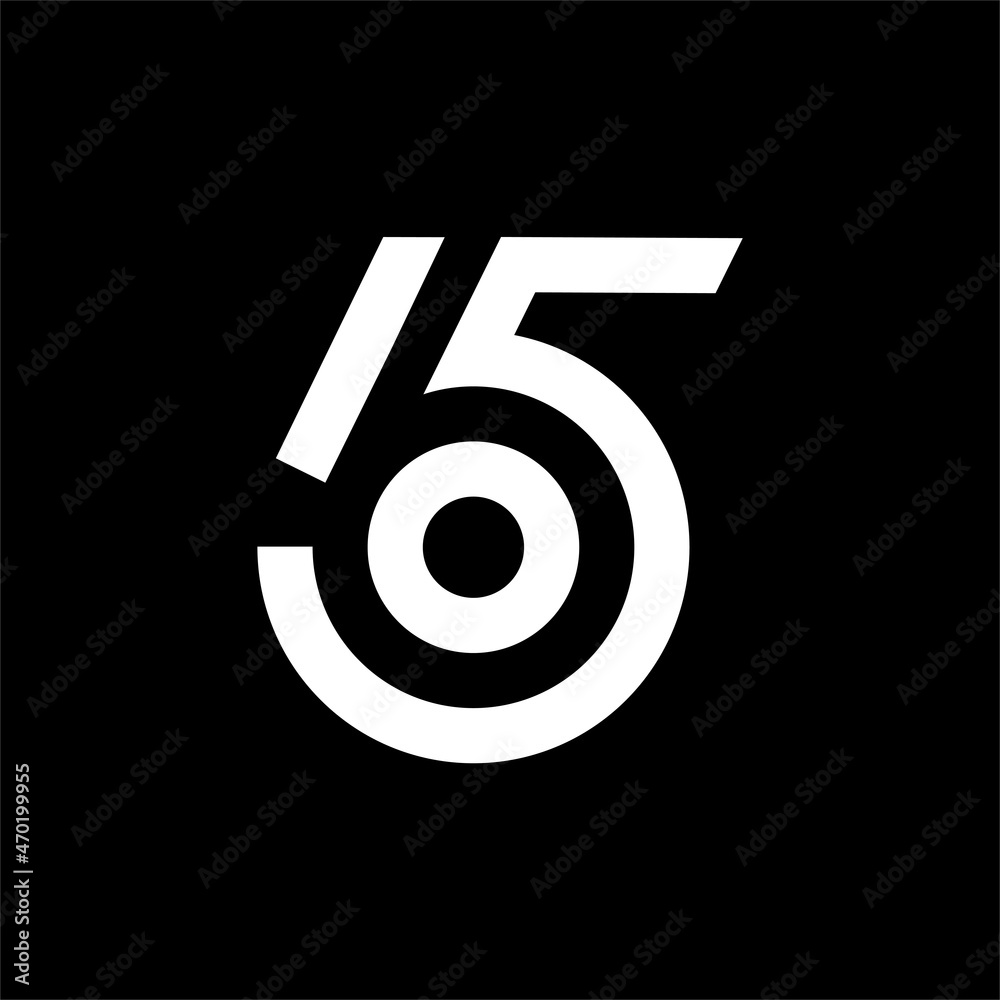 65 Number logo design vector image , icon 65 number logo design , logo ...