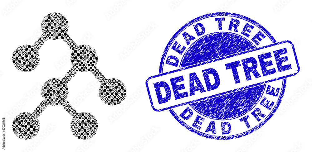 Vector binary tree icon collage is formed from scattered self binary ...