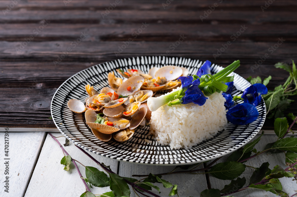 Stir fried Spicy Clam (Surf clam, Short necked clam, Carpet clam, Venus ...