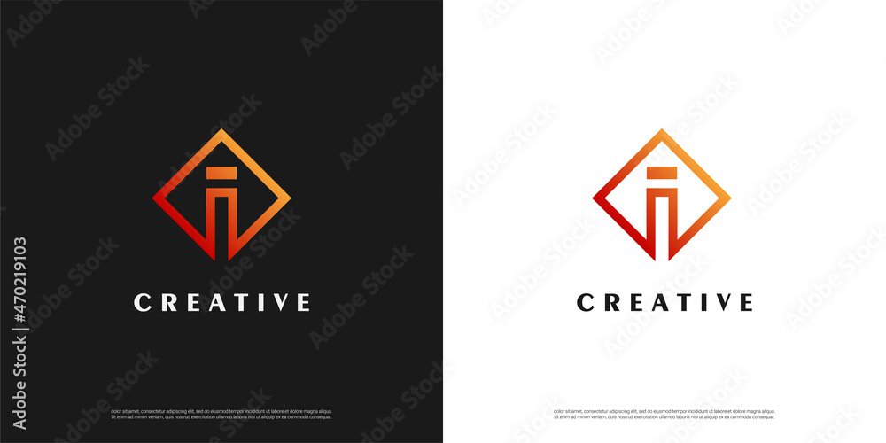Letter I logo icon line design template elements Stock Vector | Adobe Stock