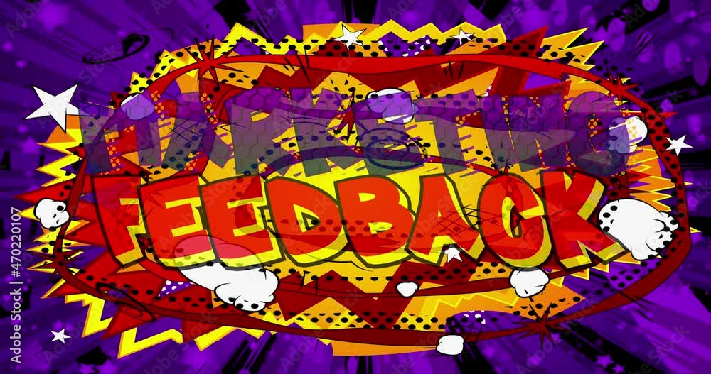 Marketing Feedback. Motion poster. 4k animated Comic book word text ...