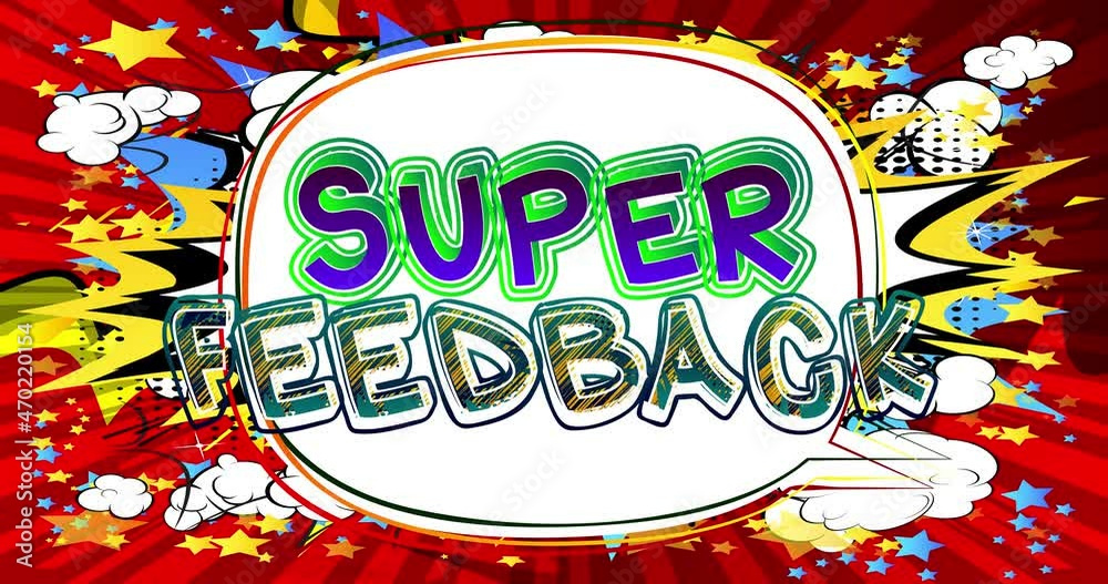 Super Feedback. Motion poster. 4k animated Comic book word text moving ...