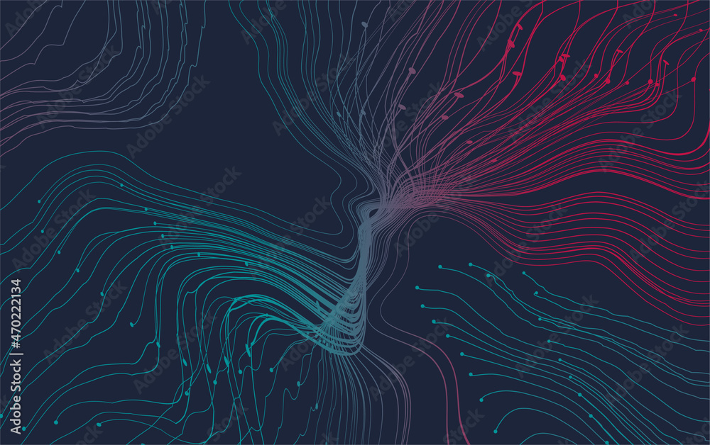 Stimulating data tree digital network symbolizes the data network ...