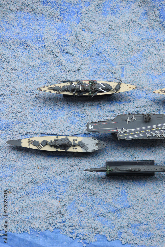 The lineup of miniature battleships consists of the enterprise carrier ...