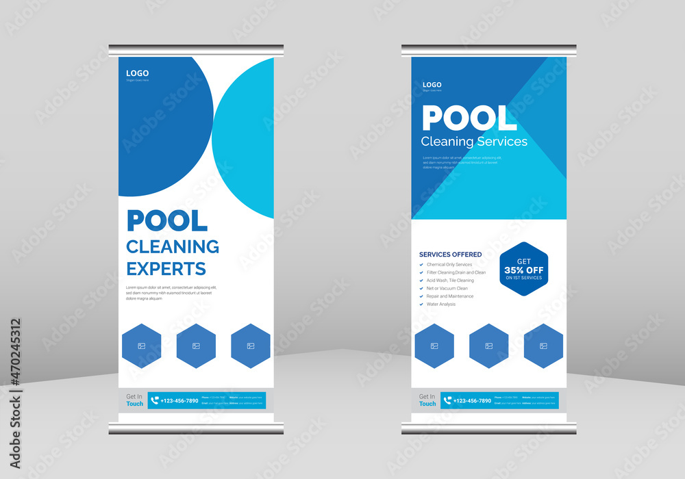 Swimming pool cleaning service flyer Roll up Banner Design, Pool ...