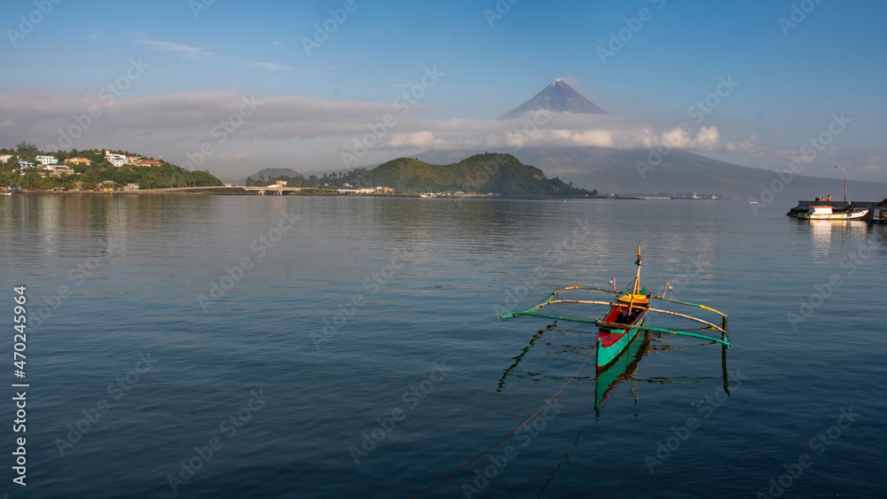 Mayon volcano Legaspi City Boulevard Albay Philippines Stock Photo ...