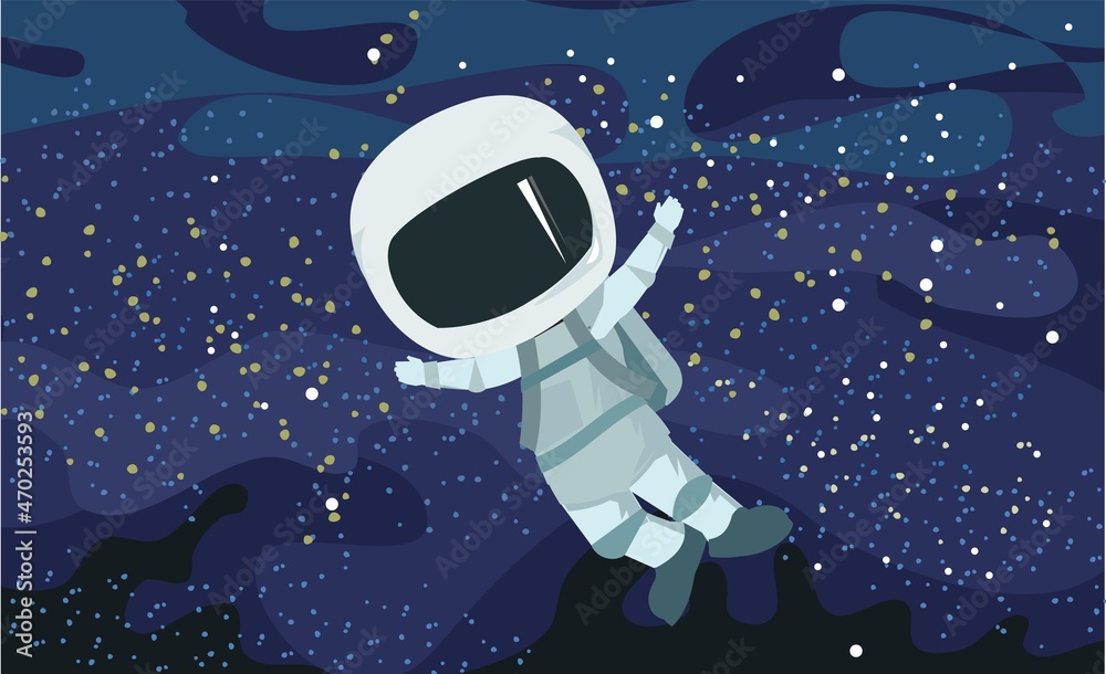 Animated Astronaut In Darkness