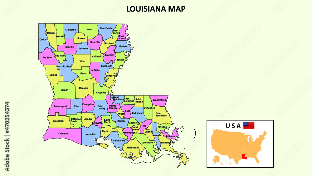 Louisiana Map. District map of Louisiana in 2020. District map of ...