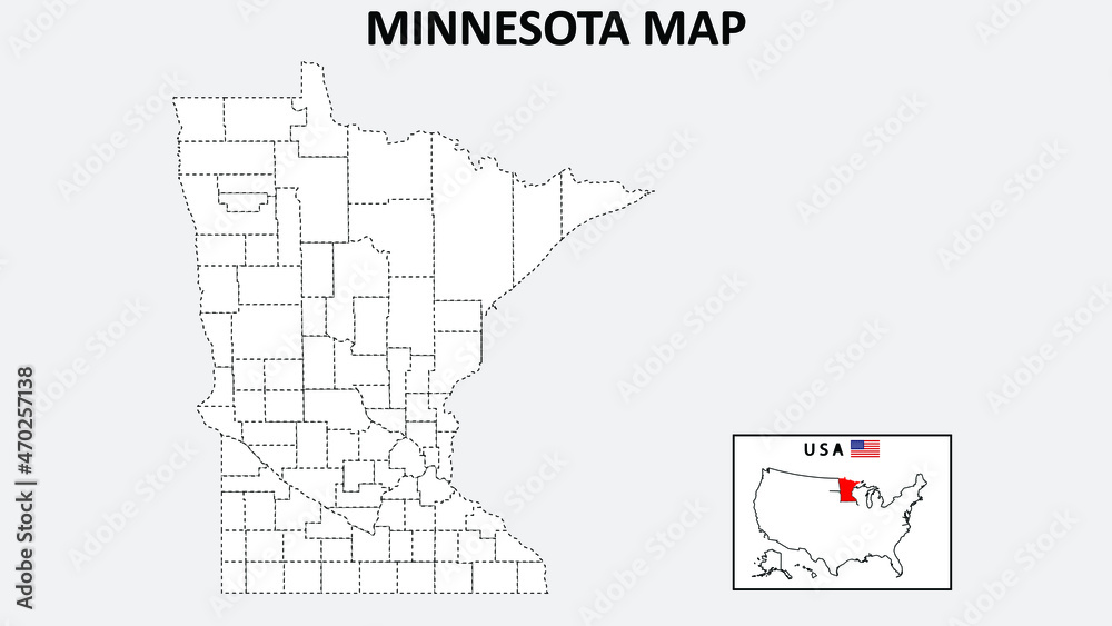 Minnesota Map. State and district map of Minnesota. Political map of ...