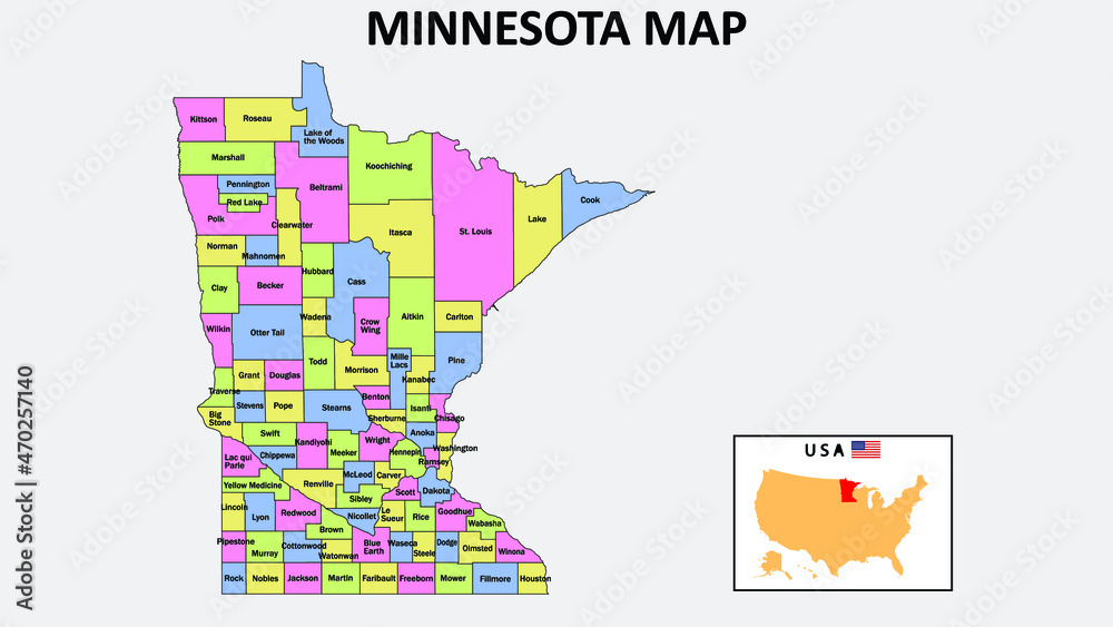 Minnesota Map. District map of Minnesota in 2020. District map of ...