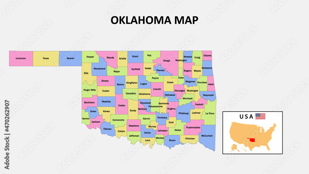 Oklahoma Map. District map of Oklahoma in District map of Oklahoma in ...