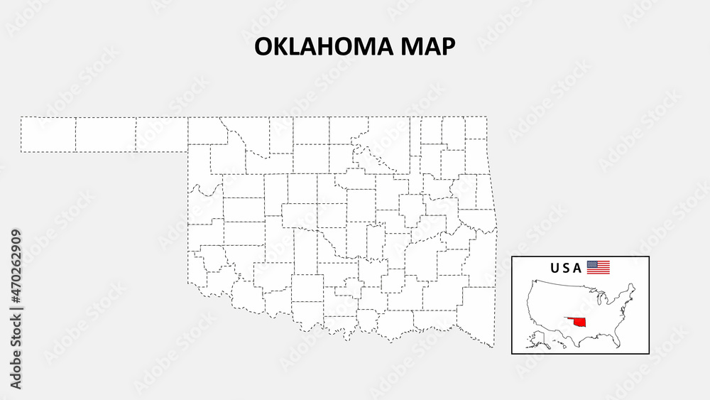 Oklahoma Map. State and district map of Oklahoma. Political map of ...