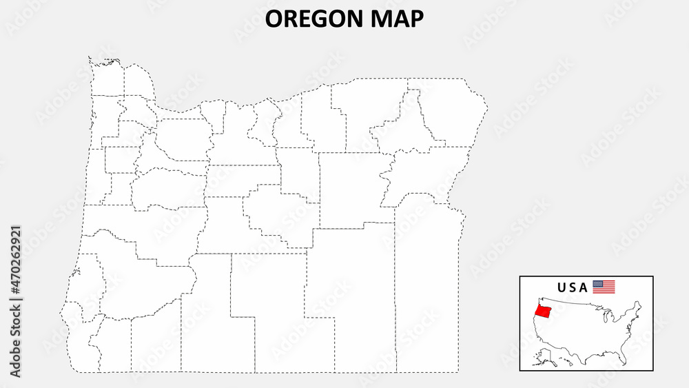 Oregon Map. State and district map of Oregon. Political map of Oregon ...