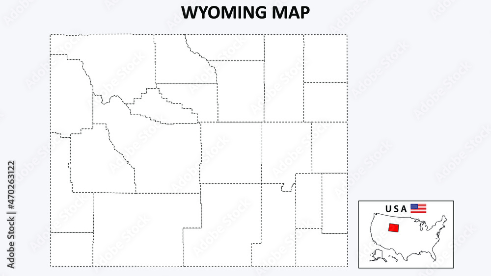 Wyoming Map. State and district map of Wyoming. Political map of ...