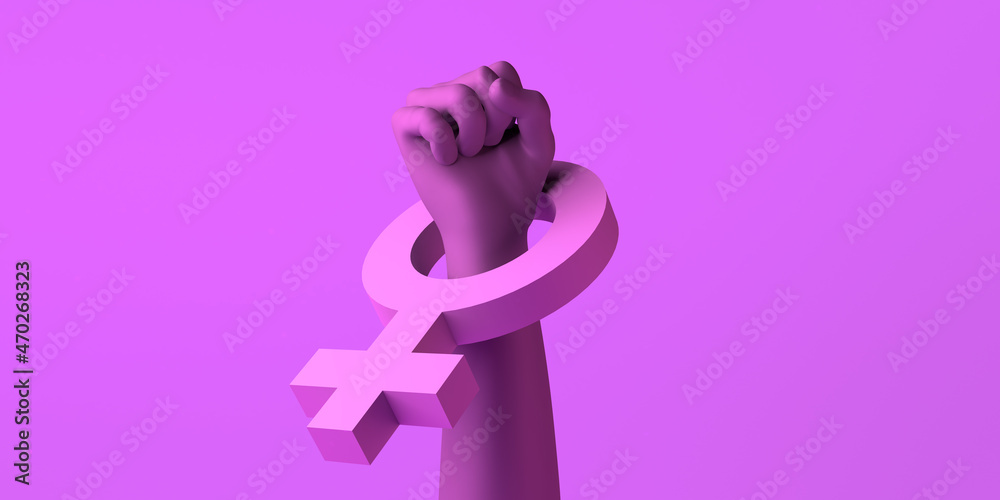 Clenched fist as a symbol of feminist struggle with female symbol ...
