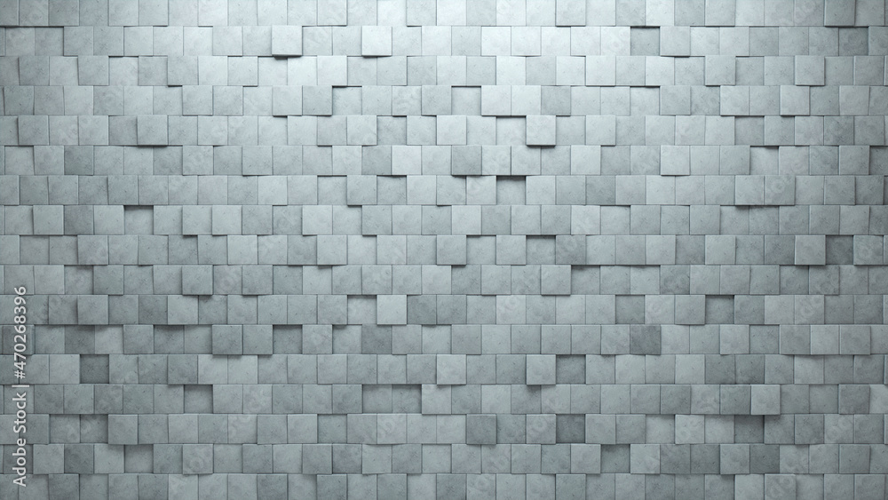 3D, Square Wall background with tiles. Futuristic, tile Wallpaper with ...