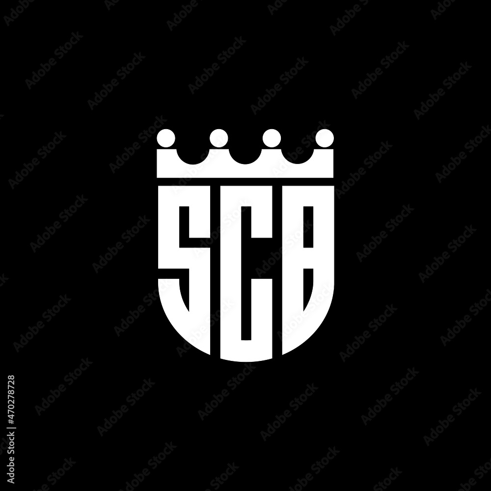 SCB letter logo design with black background in illustrator, vector ...