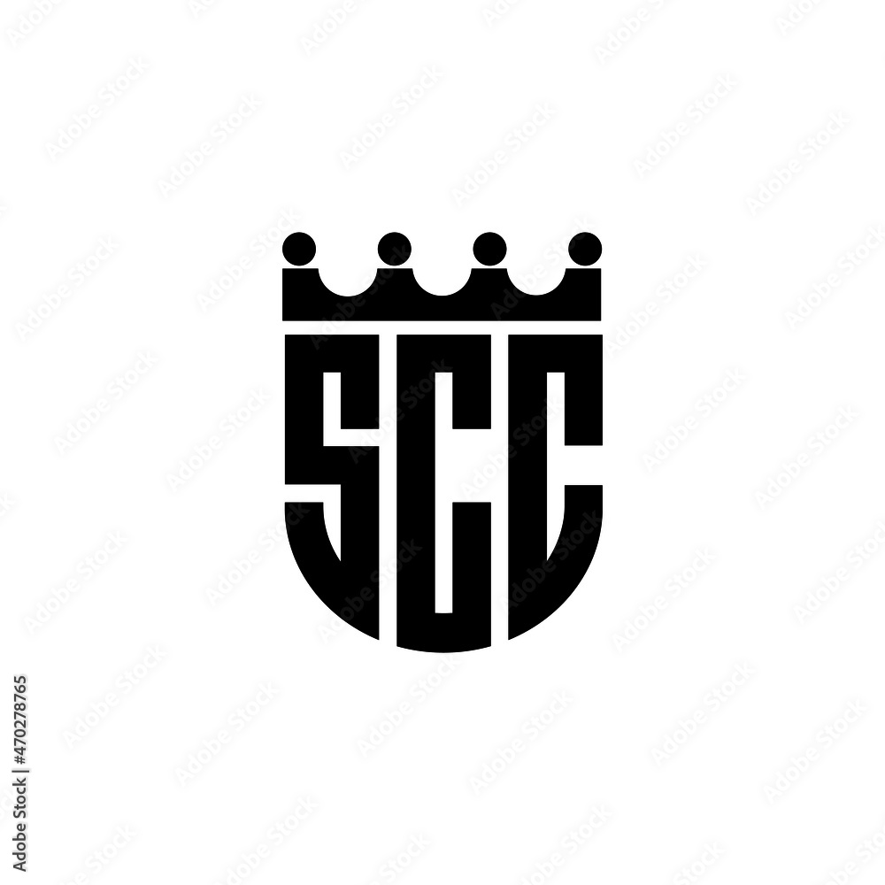 SCC letter logo design with white background in illustrator, vector ...