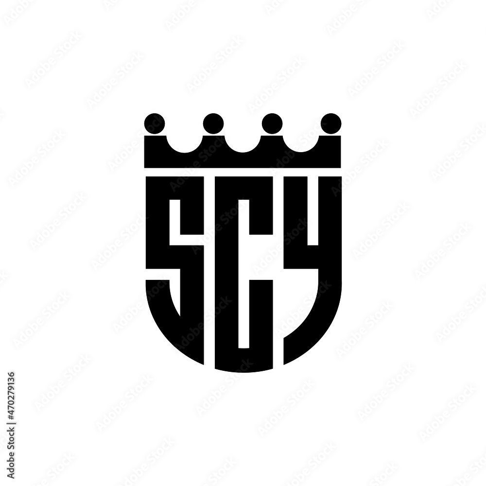 Vecteur Stock SCY letter logo design with white background in ...