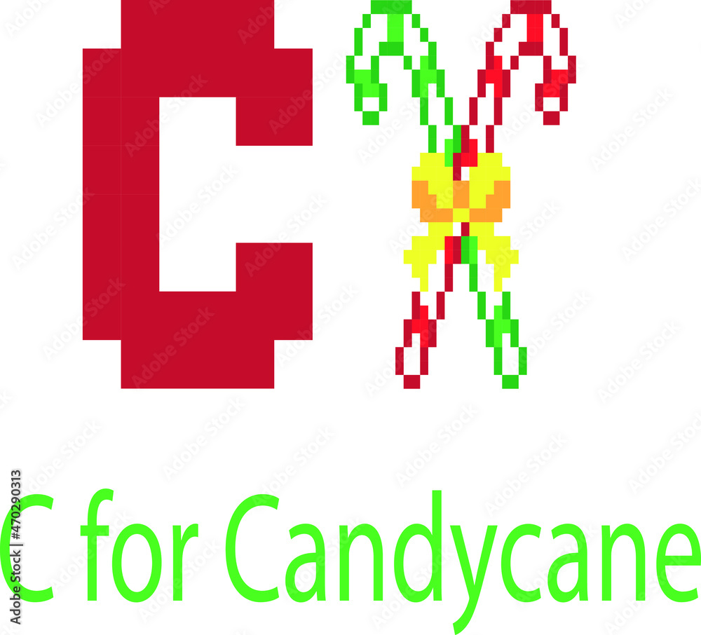 Stockvector Christmas Alphabet chart from A to z Pixel art Vector ...