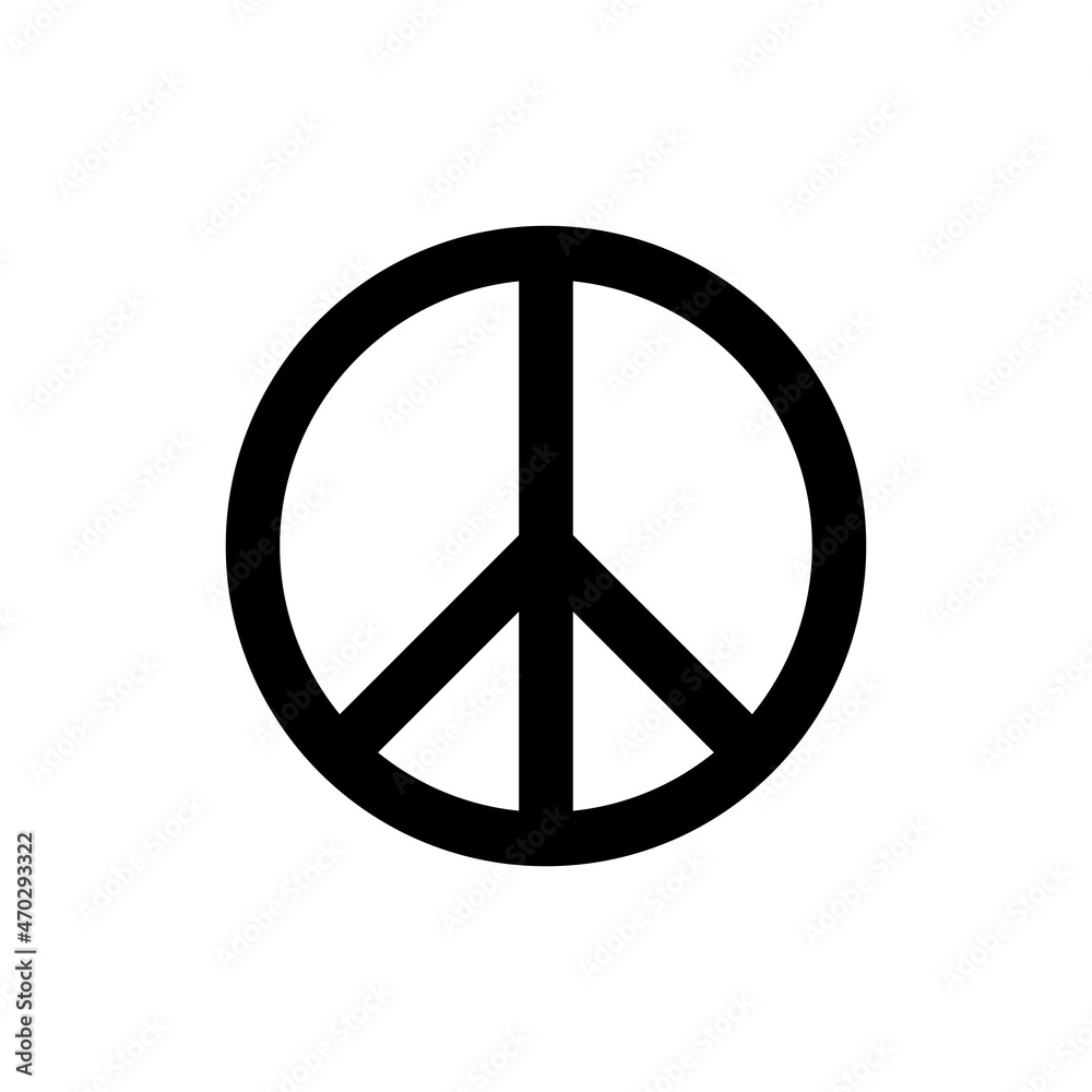 Peace sign, peace symbol, peace pictogram isolated on white background ...