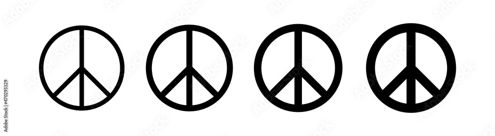 A set of peace signs of different thicknesses. Peace symbols, peace ...