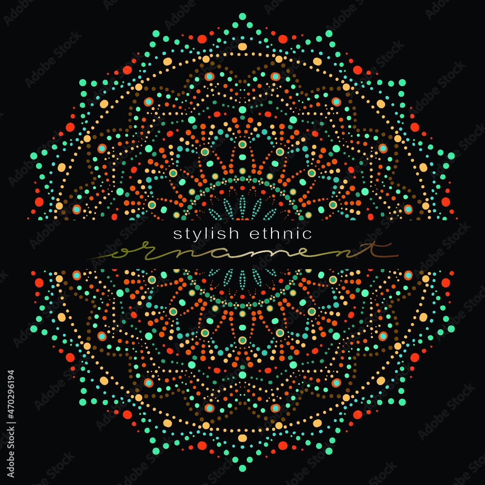 Dot mandala for acrylic painting. Spot painting point to point ...