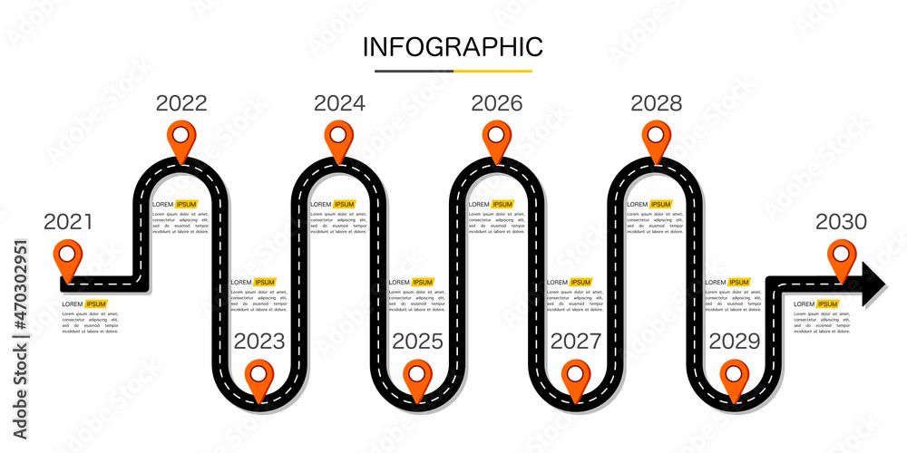 Milestone timeline roadmap 10 years Stock Vector | Adobe Stock