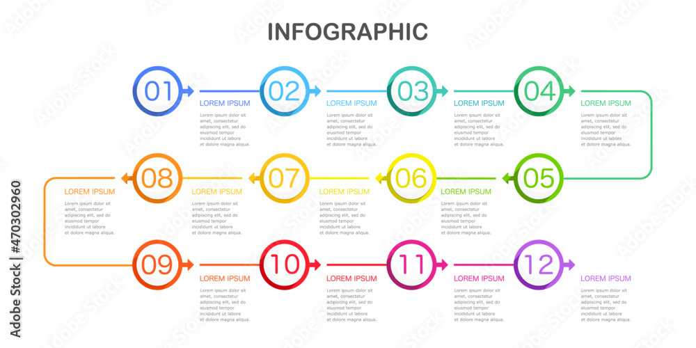 Timeline 12 Month milestone roadmap Stock Vector | Adobe Stock